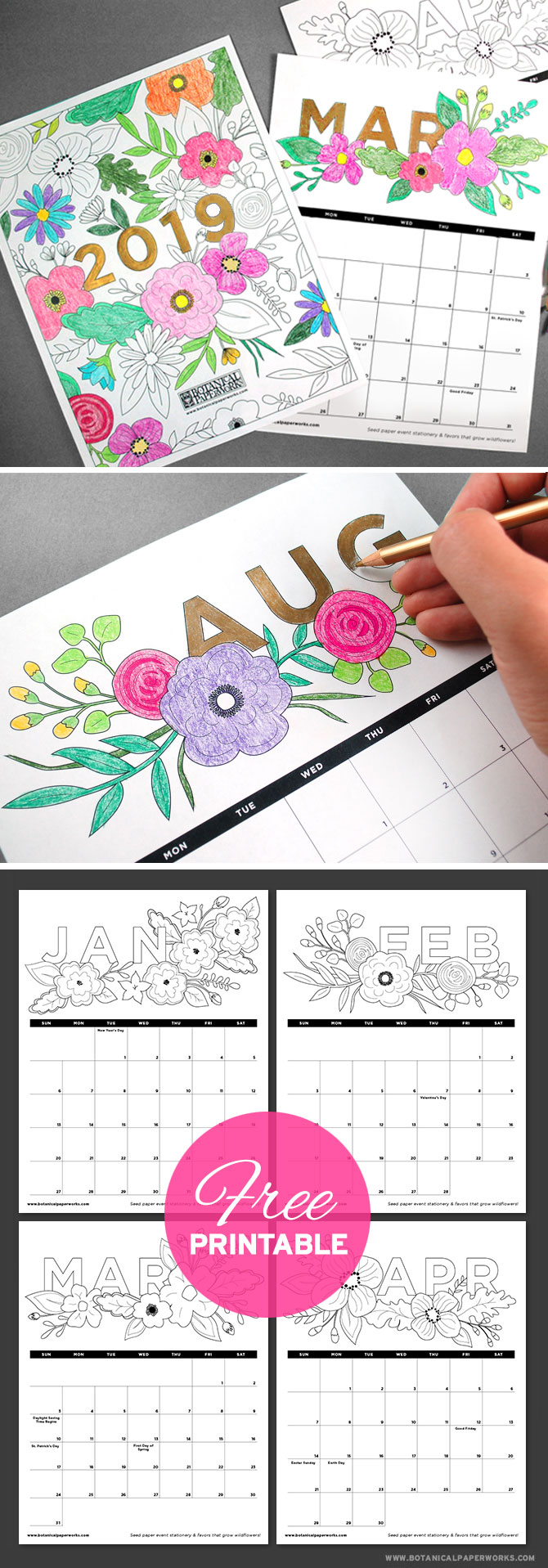 Free-Printable-Calendar-2019-Coloring.1 - Fat Mum Slim